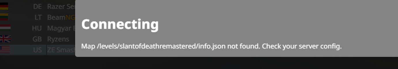 Map not found, check your server config - Support - BeamMP Map not found, check your server config - Support - BeamMP